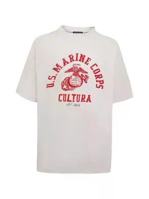 CULTURA Graphic-print Oversized T-shirt - Neutrals