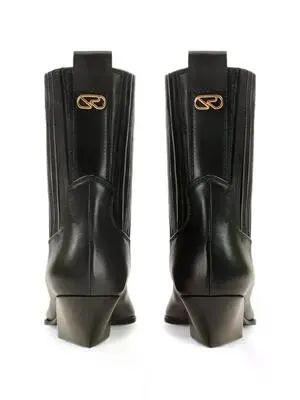 SERGIO ROSSI Purcell Pointed-toe Cowboy Boots