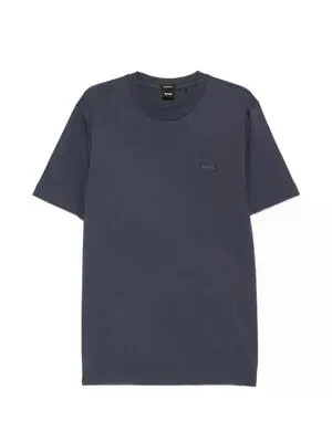 BOSS Logo-embroidered T-shirt - Blue