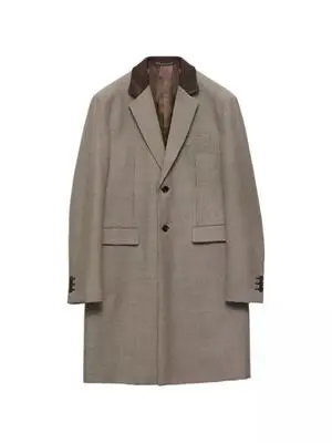 Prada Single-breasted Mohair Wool Coat - Brown