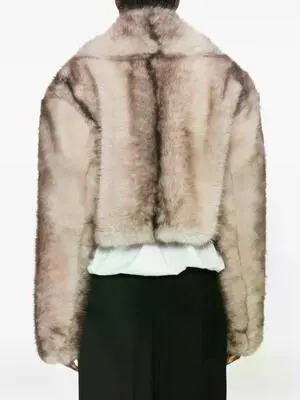 Sportmax Faux-fur Cropped Coat - Grey