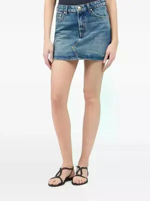 Roberto Cavalli Faded-effect Straight Mini Skirt
