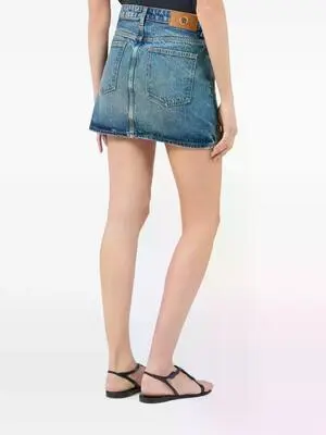 Roberto Cavalli Faded-effect Straight Mini Skirt