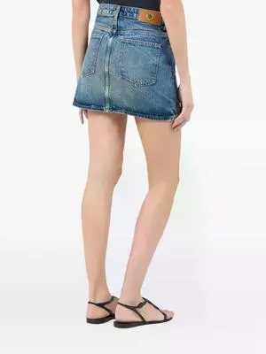 Roberto Cavalli Faded-effect Straight Mini Skirt - Blue