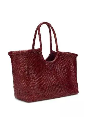 Dragon Diffusion Nantucket Woven Leather Tote Bag - Red