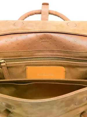 ZANELLATO Small Dotta Ostrich-effect Leather Tote Bag - Brown