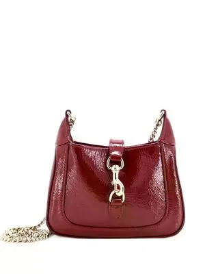 Gucci Jackie Notte Chain Patent Mini Hobo Bag - Red