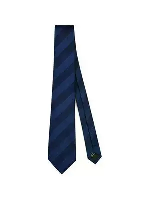 CAVENDISH Striped Tie - Blue