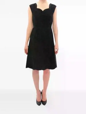 Dolce & Gabbana Floral Lace Midi Dress - Black