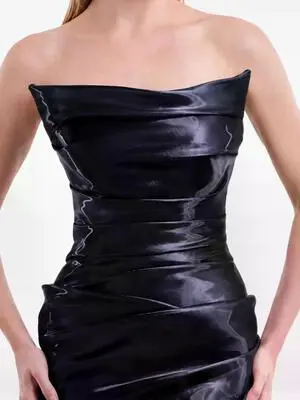 GEMY MAALOUF Metallic Ruched Dress - Black