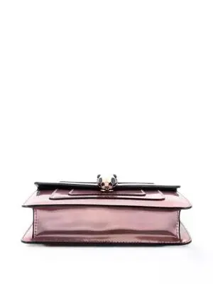 BVLGARI Serpenti Forever Square Shoulder Bag Leather Small Crossbody Bag - Metallic