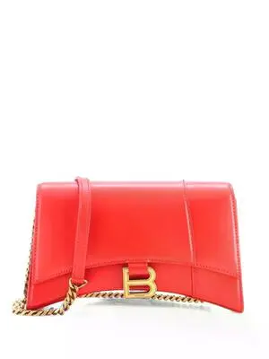 Balenciaga Hourglass Chain Leather Crossbody Bag - Red