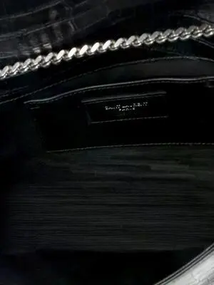 Saint Laurent Classic Monogram Tassel Crocodile Embossed Leather Medium Crossbody Bag