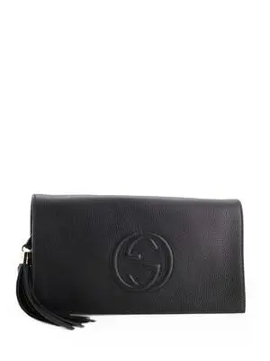 Gucci Soho Leather Clutch Bag - Black