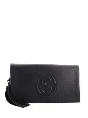 Gucci Soho Leather Clutch Bag - Black