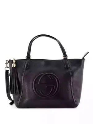 Gucci Soho Convertible Top Handle Bag Leather Small Satchel - Black