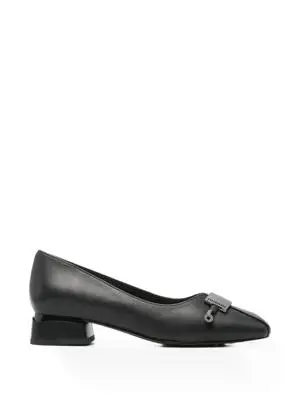 LINDA BAUMANN Plaque-detail Square-toe Heeled Pumps