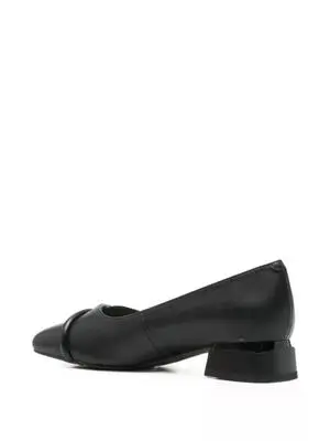 LINDA BAUMANN Plaque-detail Square-toe Heeled Pumps
