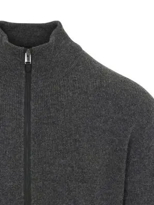 Canali Ribbed-knit Zip-up Cardigan