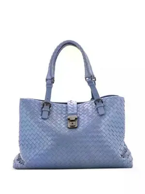 Bottega Veneta Roma Bag Intrecciato Nappa Medium Tote Bag - Blue