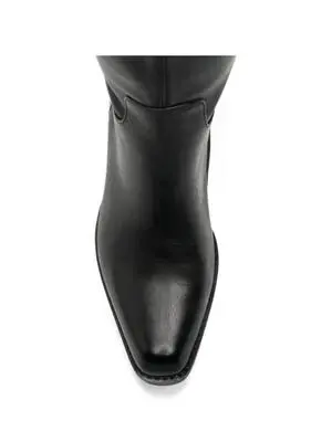 LINDA BAUMANN Buckle-detail Square-toe Knee-high Boots