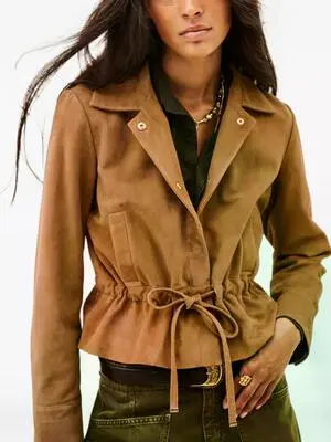 Ba&sh Manita Drawstring Suede Jacket