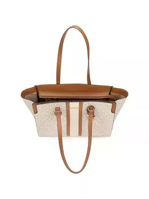 Michael Kors Monogram-print Logo-pendant Tote Bag