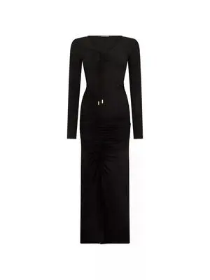 Roberto Cavalli Ruched Tie-fastening Midi Dress