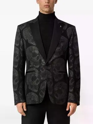 Philipp Plein Jacquard Blazer Regular Fit Skulls
