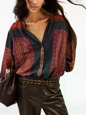 Ba&sh Olivio Geometric-print Blouse