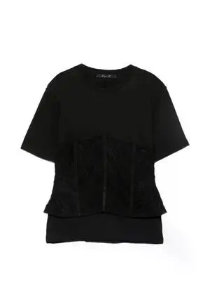 PHILIA LOFT Lace-overlay Corset-style T-shirt