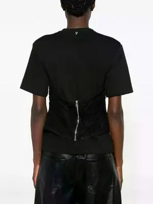 PHILIA LOFT Lace-overlay Corset-style T-shirt