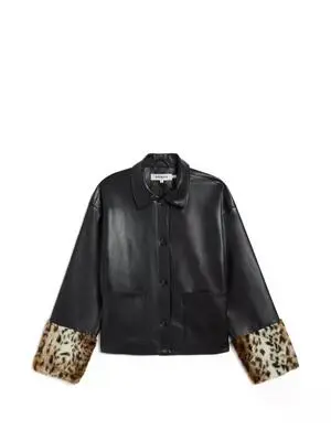 Apparis Bobbie Leopard-cuff Overshirt