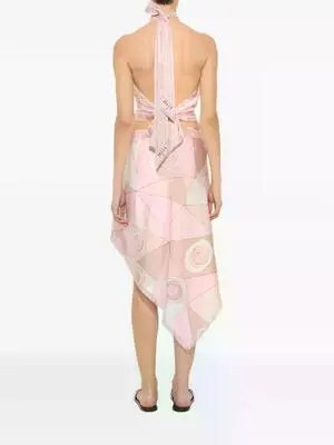 Emilio Pucci Occhi-print Asymmetrical Silk Skirt
