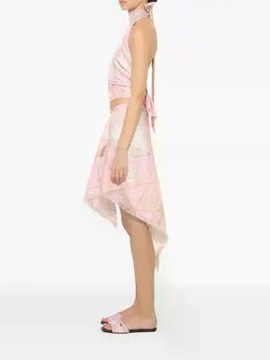 Emilio Pucci Occhi-print Asymmetrical Silk Skirt