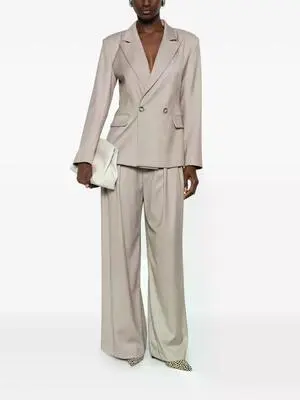 PHILIA LOFT Pleated Wide-leg Palazzo Pants - Neutrals