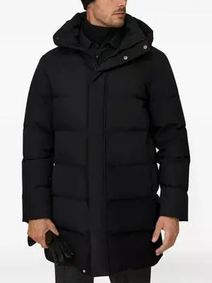 Boggi Milano Parka In Technical Fabric Padded With Goose Down - Black