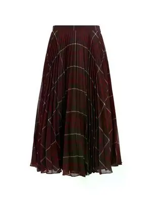 Max Mara Check-pattern Pleated Skirt