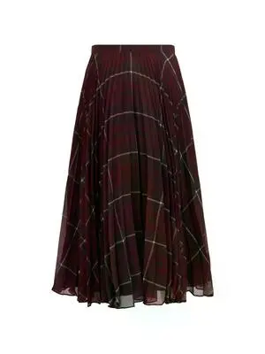 Max Mara Check-pattern Pleated Skirt
