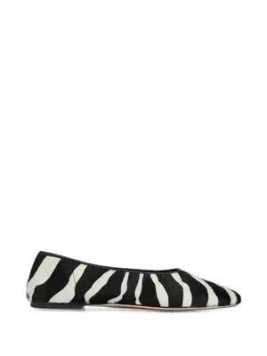 TOTEME Zebra-print Pony-hair Ballet Flats