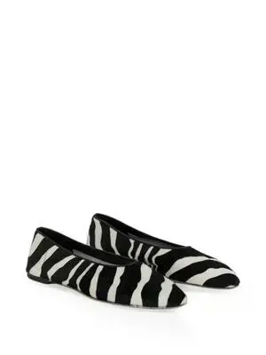 TOTEME Zebra-print Pony-hair Ballet Flats