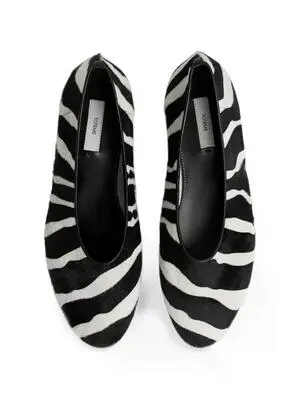 TOTEME Zebra-print Pony-hair Ballet Flats