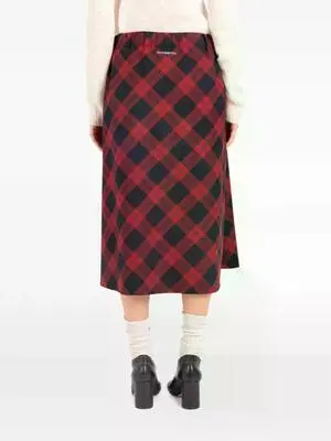 SOCIETE ANONYME Vero Checked Midi Skirt - Red
