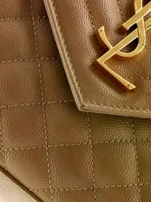 Saint Laurent Classic Monogram Envelope Satchel Mixed Matelasse Leather Medium Shoulder Bag
