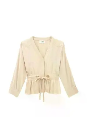Ba&sh Precila Peplum Tie-fastening Blouse - Neutrals