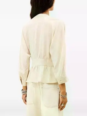 Ba&sh Precila Peplum Tie-fastening Blouse - Neutrals