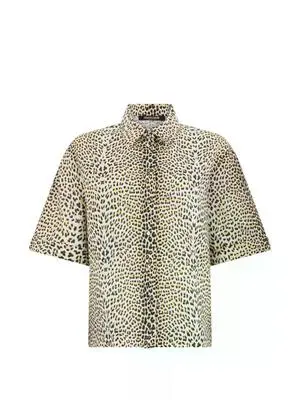 Roberto Cavalli Leopard-print Short-sleeve Shirt - Neutrals
