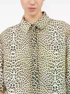 Roberto Cavalli Leopard-print Short-sleeve Shirt