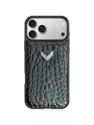 VELANTE Croc-effect Leather Iphone 18 Pro Phone Case