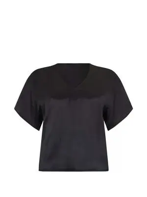 Roberto Cavalli V-neck Silk Blouse - Black